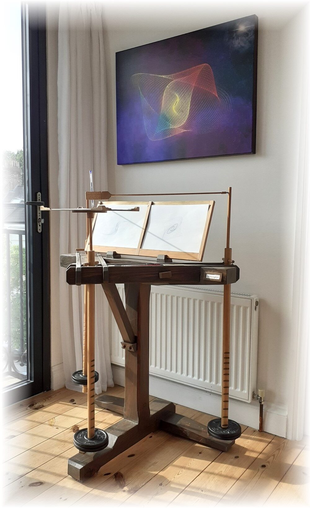 Homemade authentic looking harmonograph